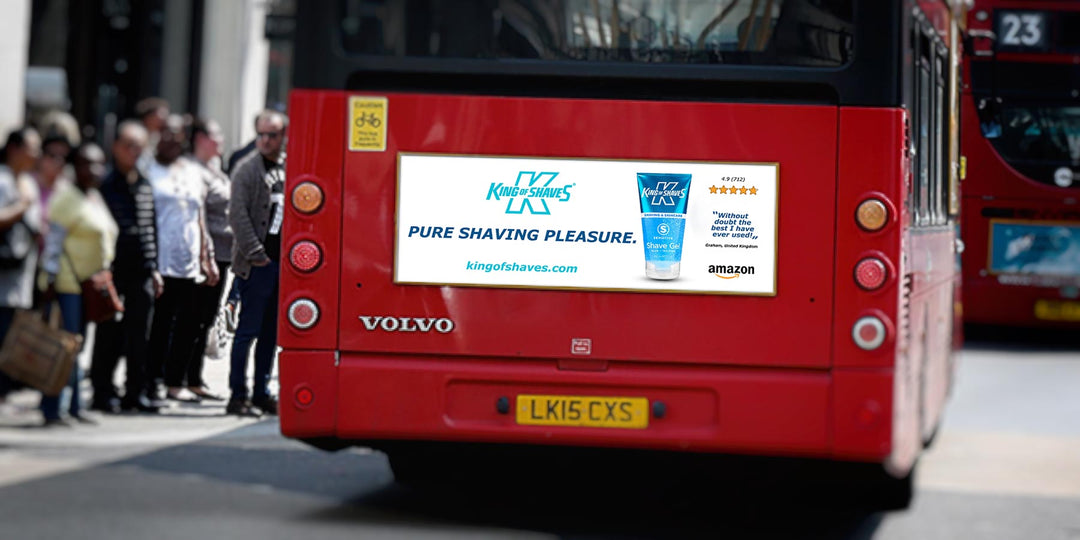 'Pure Shaving Pleasure' from King of Shaves. On backs of buses, in Lon